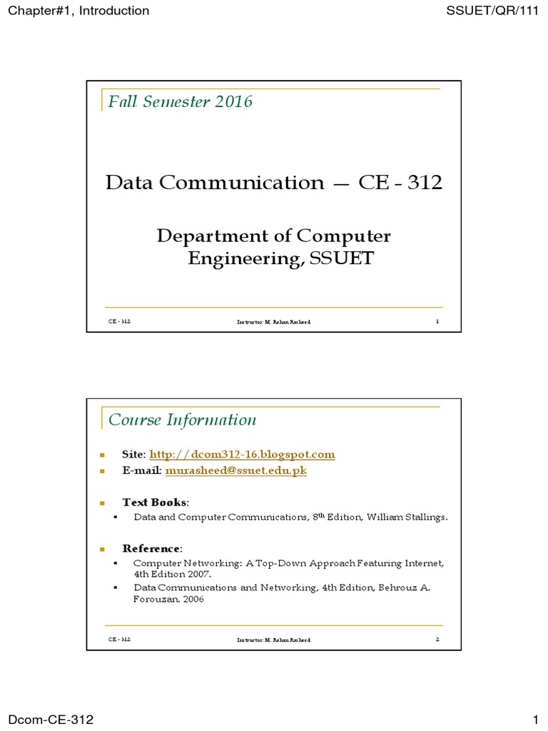 Introduction to Data Communication and Networking Concepts | PDF | Itu ...