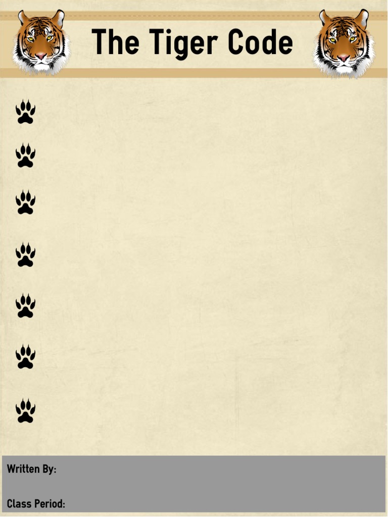 The Tiger Code: Written by | PDF
