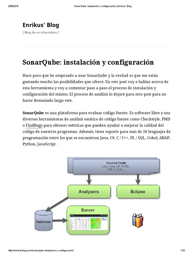 Guía de instalación de SonarQube | PDF | Programa de computadora | Programación
