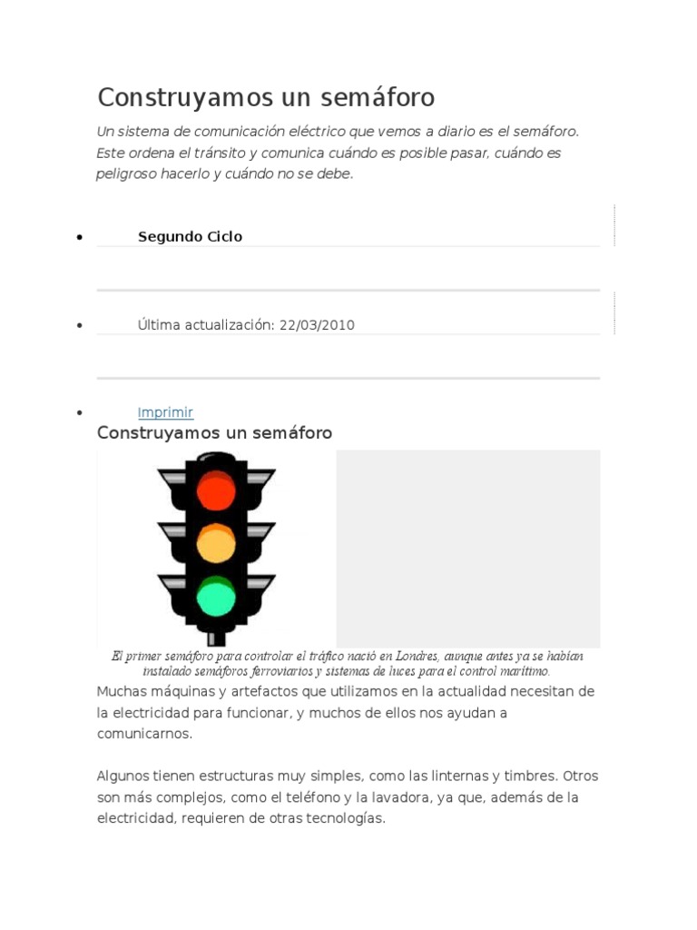 Construyamos Un Semáforo | PDF | Semáforo | Rojo