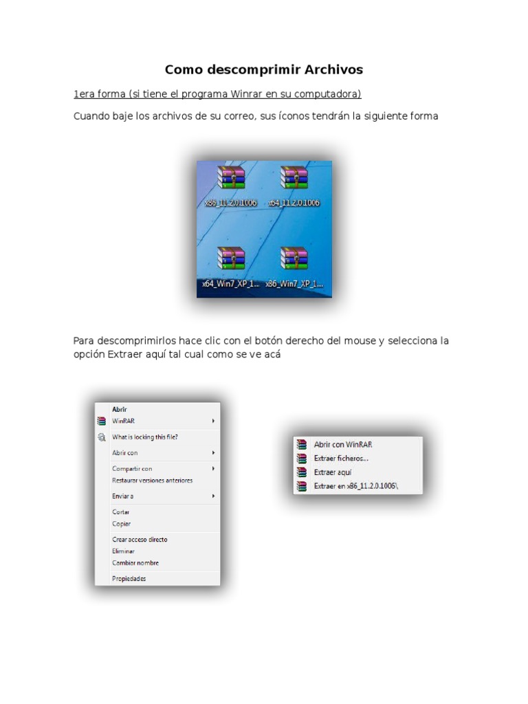 Como Descomprimir Archivos | PDF
