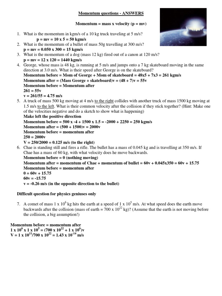 Solving Momentum Problems: Answers to Questions About Calculating ...