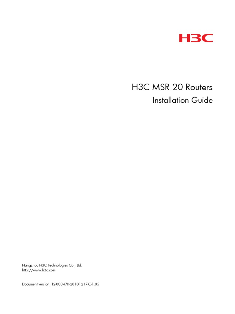 H3C MSR 20 Routers Installation Guide (V1.05) - Book PDF | PDF | Electrical Connector | Computer ...