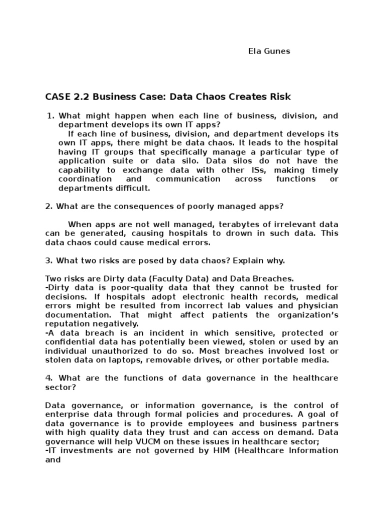 Ela Gunes-Case 2 | Download Free PDF | Medical Record | Health Care