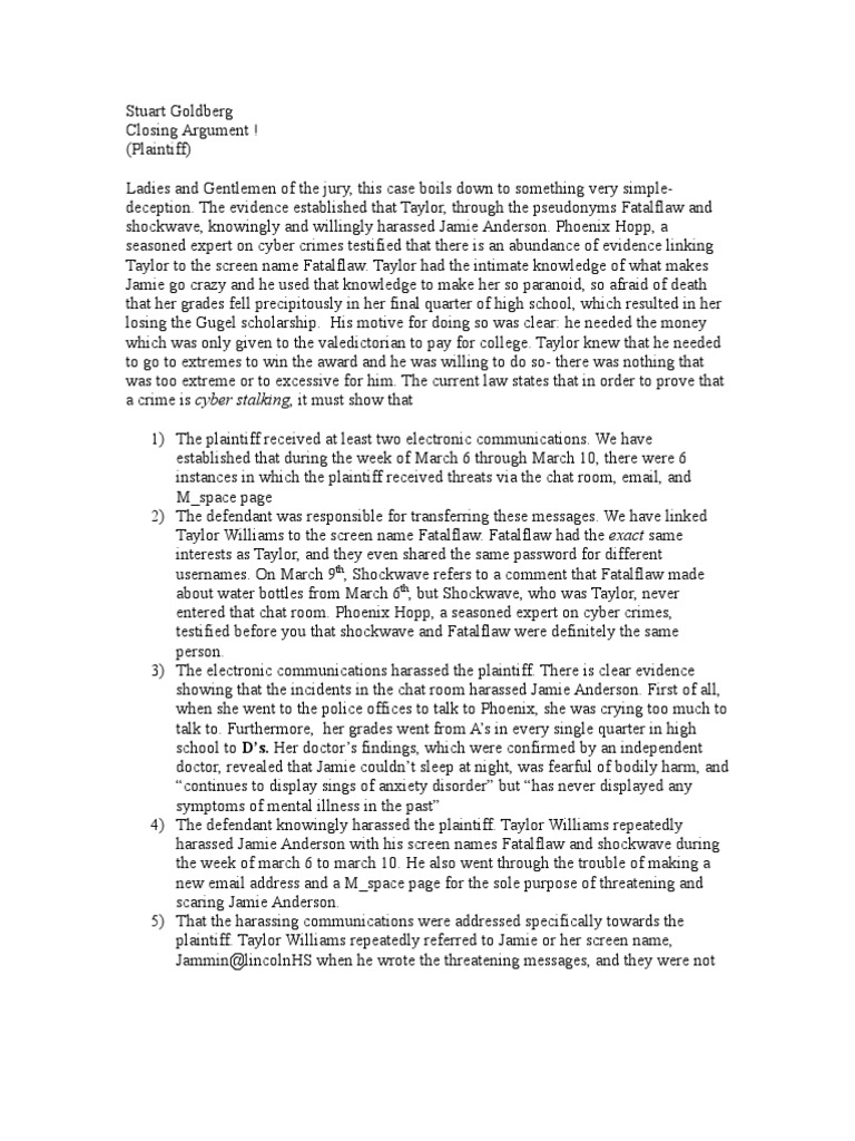 Closing Argument | PDF | Crime & Violence | Crime Thriller