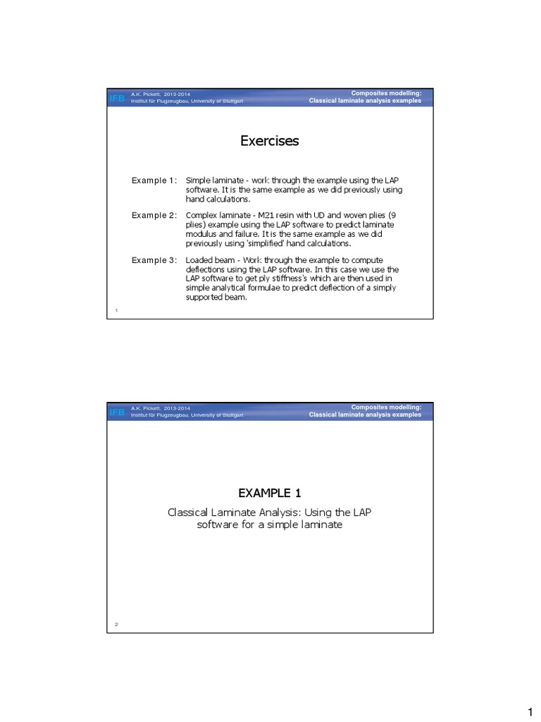 Laminate Analysis Using LAP Software | PDF | Beam (Structure ...