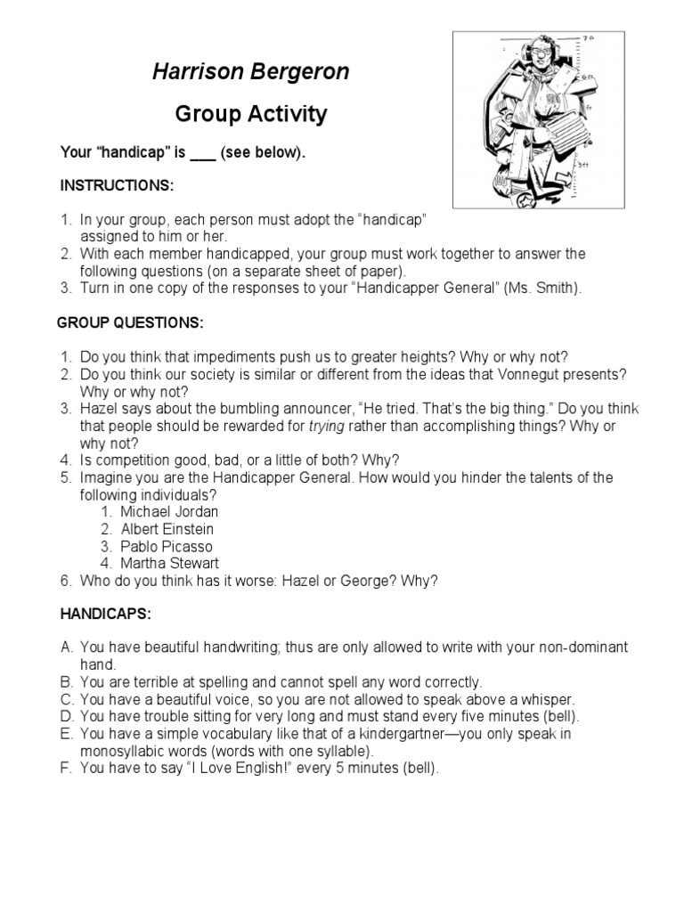 Harrison Bergeron Group Activity | PDF