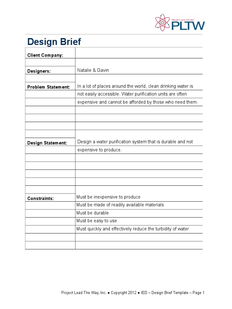 Design Brief | PDF