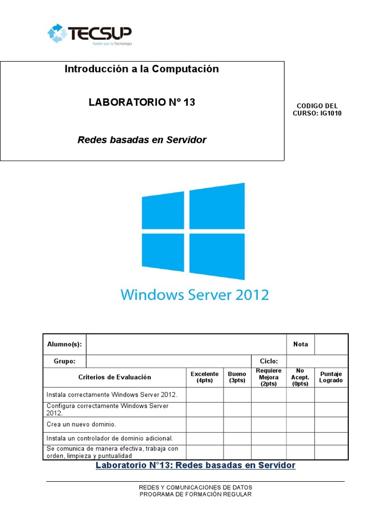 Lab 13 - Redes Basadas en Servidor | PDF | Point and Click | Servidor (Computación)