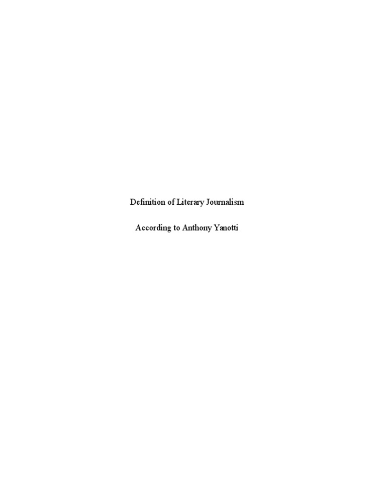 Understanding Literary Journalism | PDF | Journalism | Creative Nonfiction