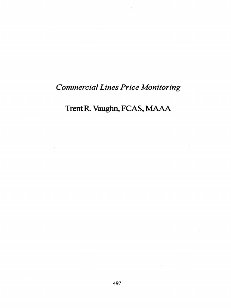 Commercial Lines Price Monitoring Techniques | PDF | Underwriting | Actuary