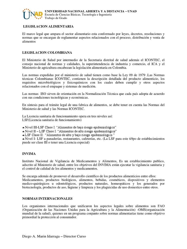 Legislacion Alimentaria | PDF | Alimentos | Calidad (comercial)