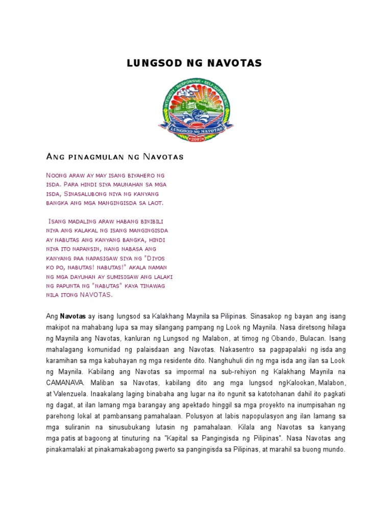 Lungsod NG Navotas | PDF