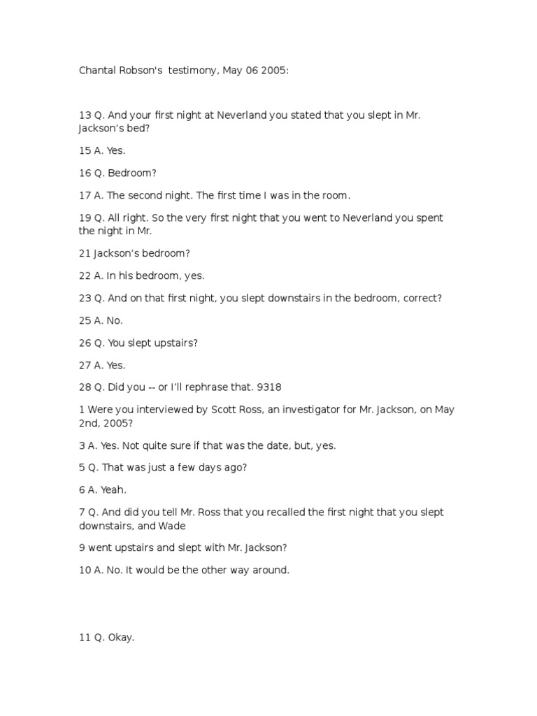 Chantal Robson Testimony, Why She and Wade Robson Slept in MJ's Bed ...