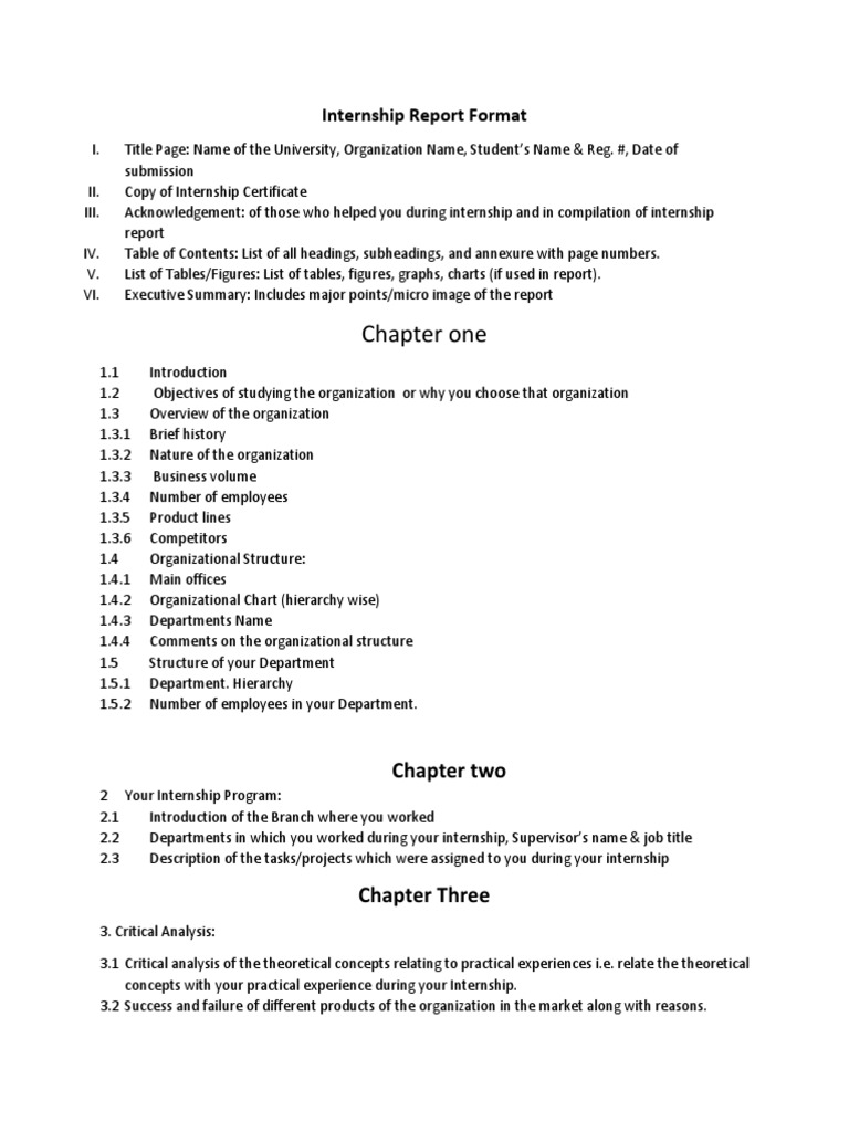 Internship Report Format | PDF | Career & Growth | Business