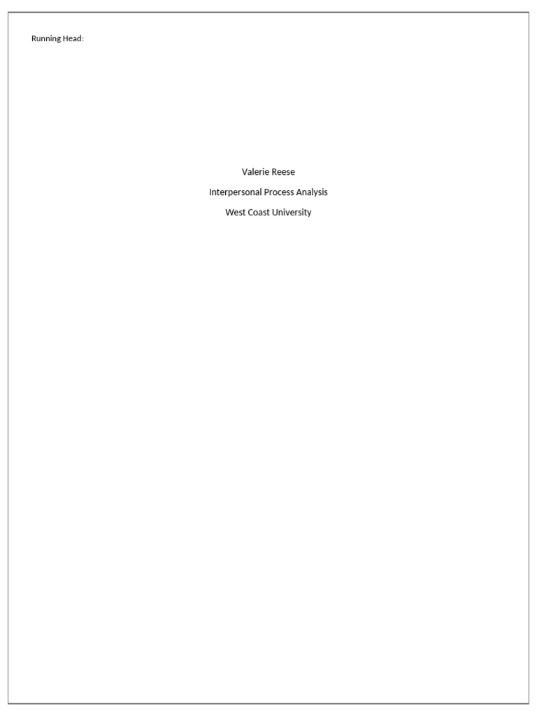 Interpersonal Processing Analysis | PDF | Coping (Psychology ...