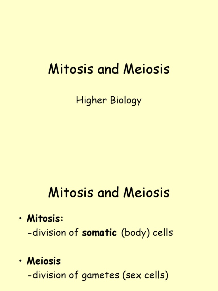 Mitosis and Meiosis: Higher Biology | PDF | Mitosis | Meiosis