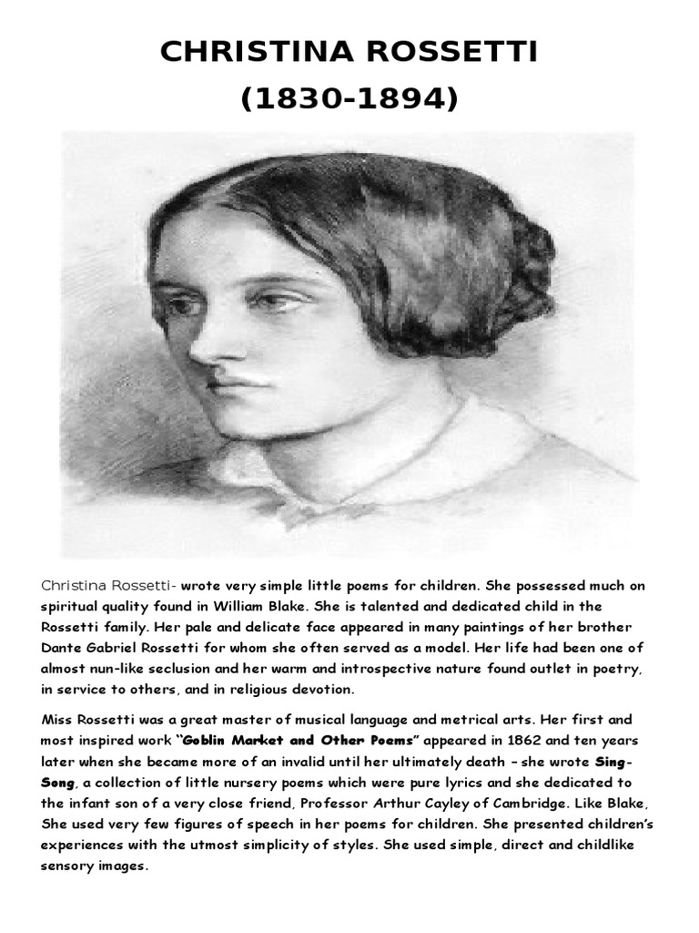 Christina Rossetti (1830-1894) : Song, A Collection of Little Nursery ...
