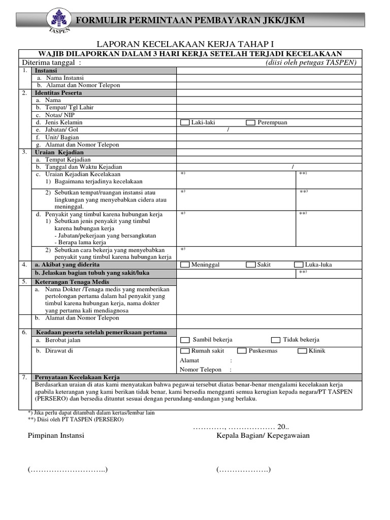 Form 1 Taspen PDF | PDF
