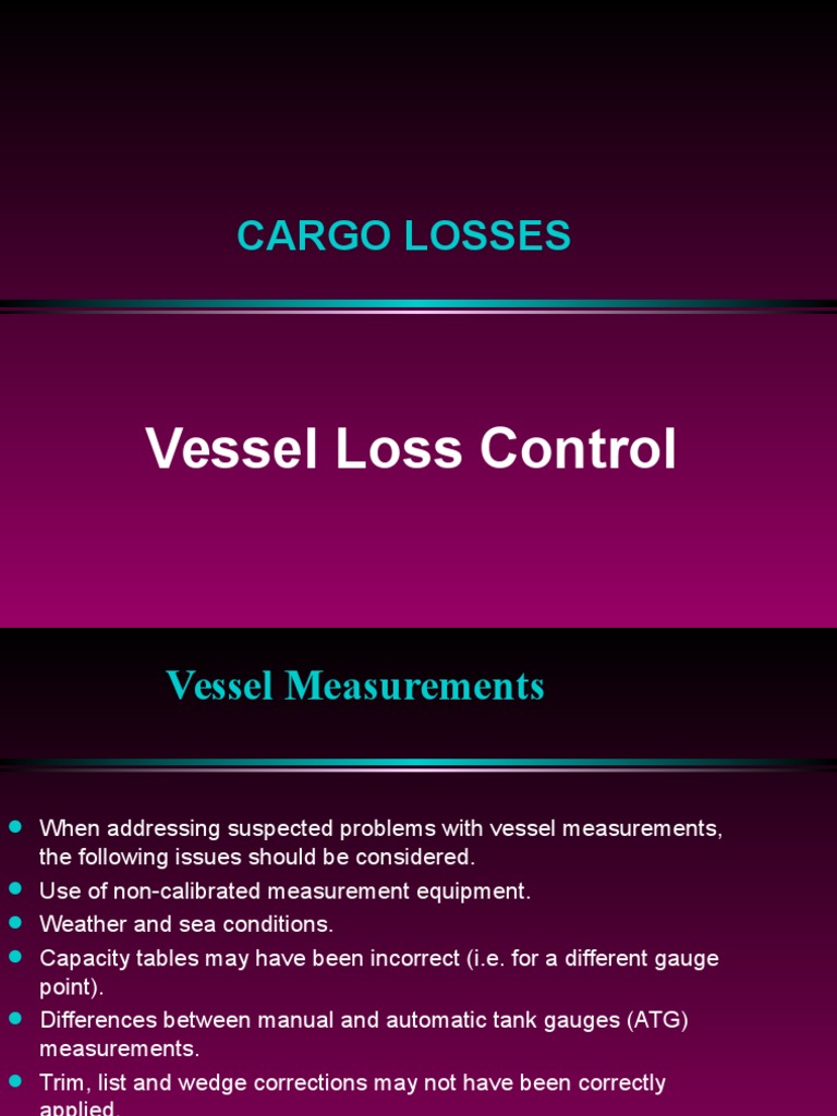 Vessel Measurement and Cargo Loss Control | PDF | Technology & Engineering
