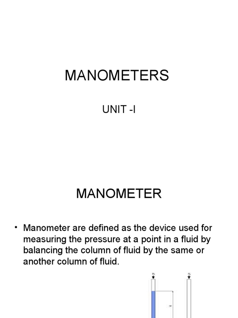 Manometers | PDF | Pressure Measurement | Pressure
