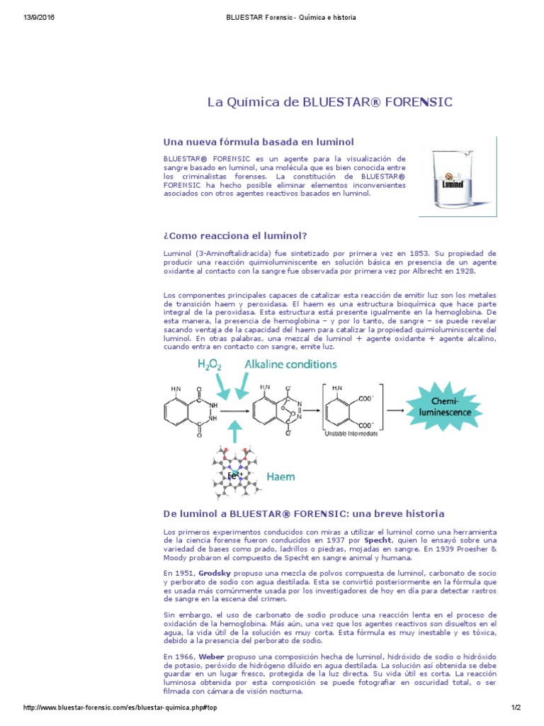 BLUESTAR Forensic - Química e Historia | PDF | Sustancias químicas ...