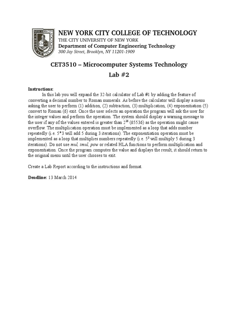 CET 3510 Lab 21 | PDF | Computers