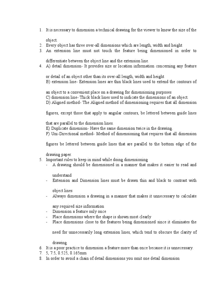 Technical Drawing Dimensioning Guide | PDF | Computers