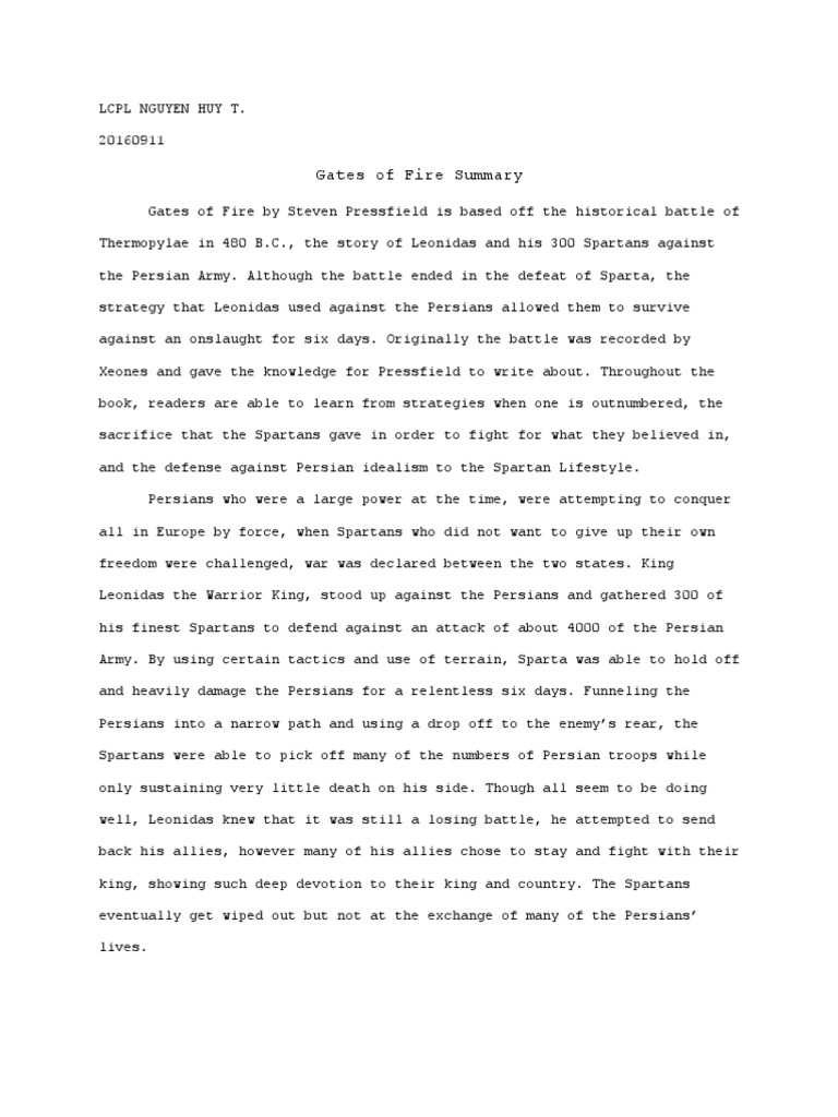 Gates of Fire | PDF | History