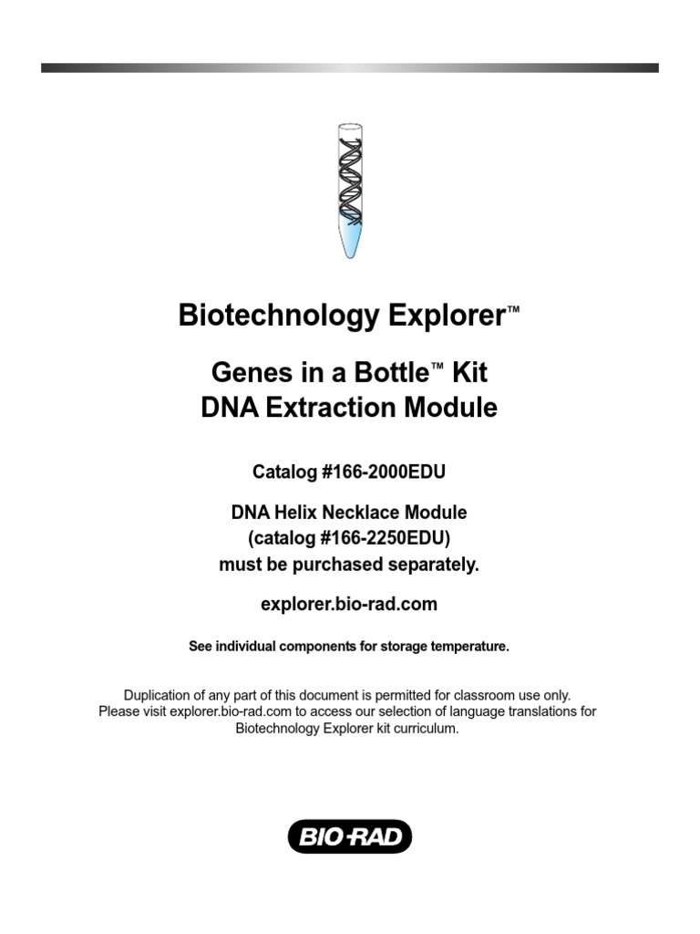 Gene in A Bottle Student Manual PDF | Download Free PDF | Gene | Dna