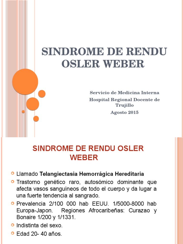 Sindrome Rendu Osler Weber | PDF