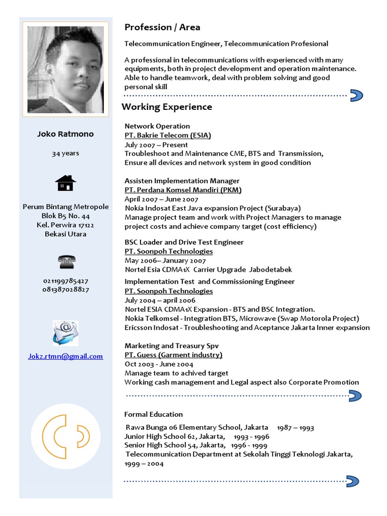 Telecom Engineer Resume: 34 Years Experience in Network Operations ...