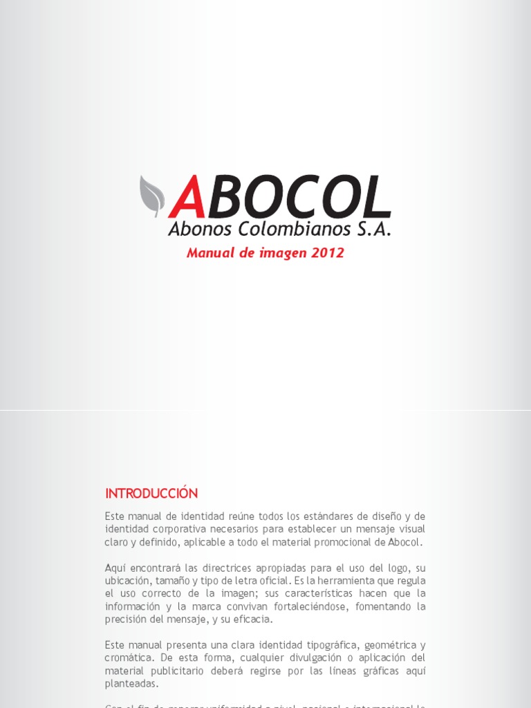 Abocol Manual de Marca | PDF | Fotografía aérea | Color