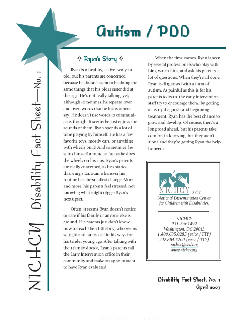 Autism PDD Fact Sheet | PDF | Pervasive Developmental Disorders | Autism