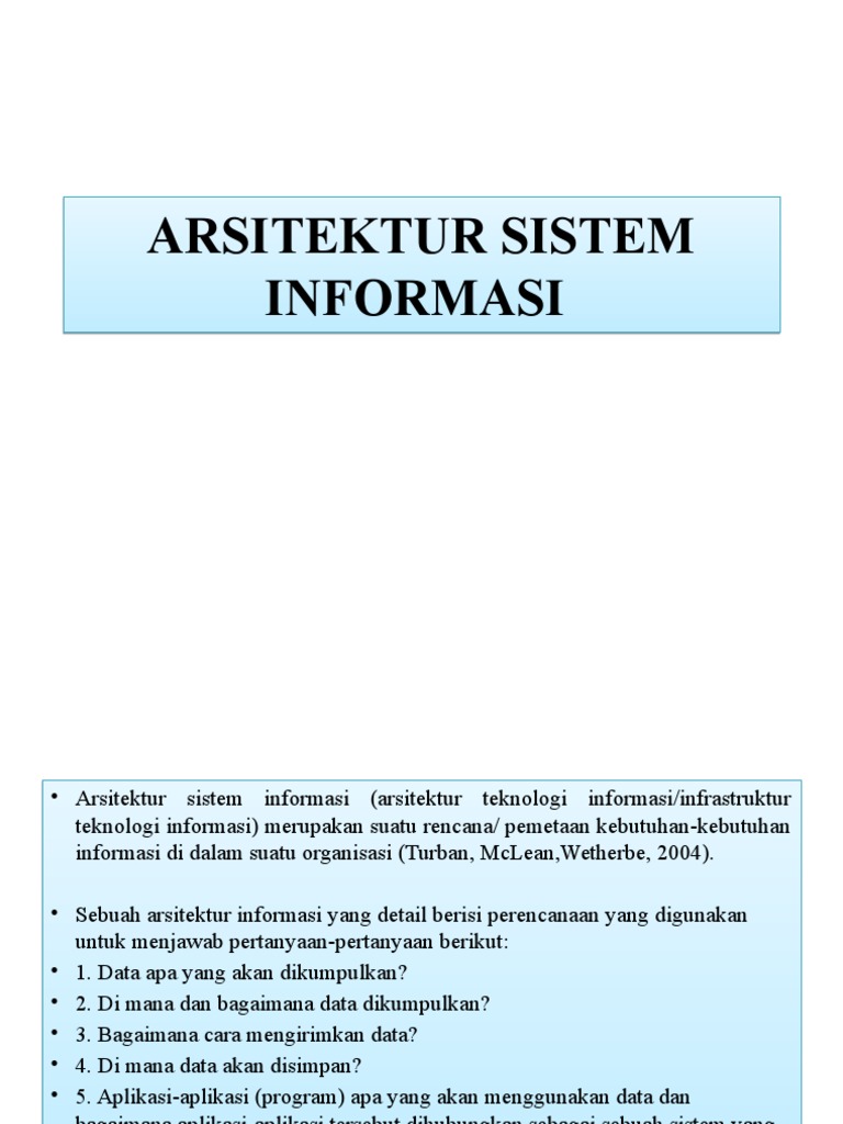 Arsitektur Sistem Informasi | PDF