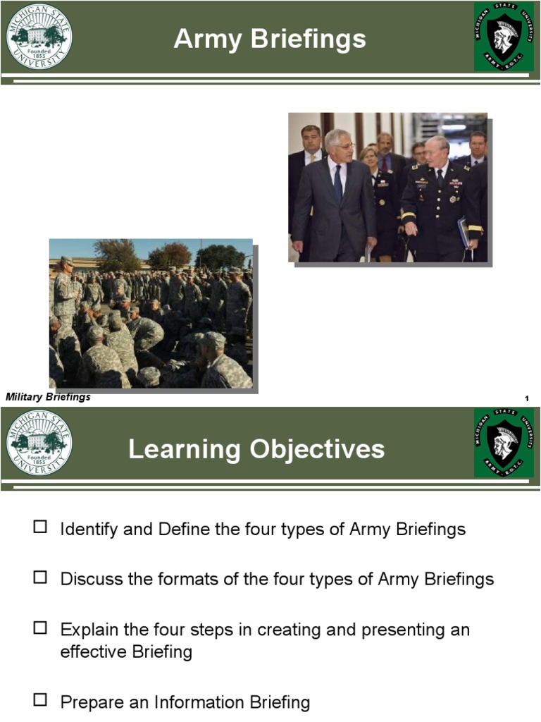 MS 220 Lesson 2 - Military Briefings | PDF | United States Army ...