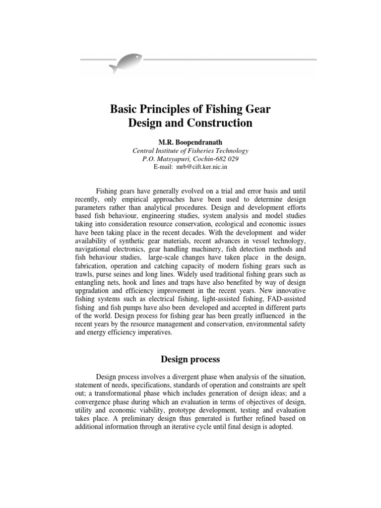Basic Principles of Fishing Gear Design and Construction | PDF ...