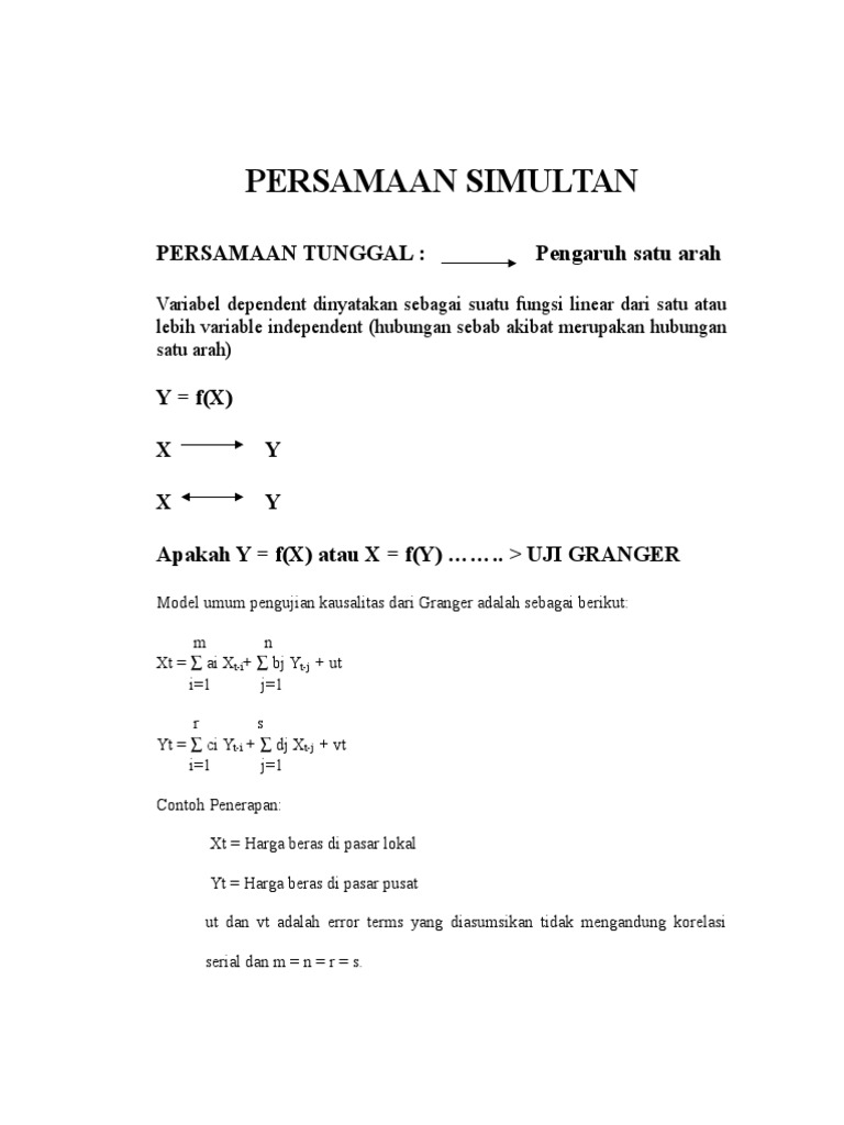 Persamaan Simultan | PDF