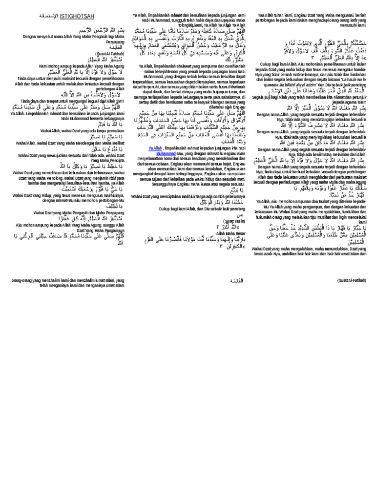 Doa Istighotsah dan Shalawat | PDF