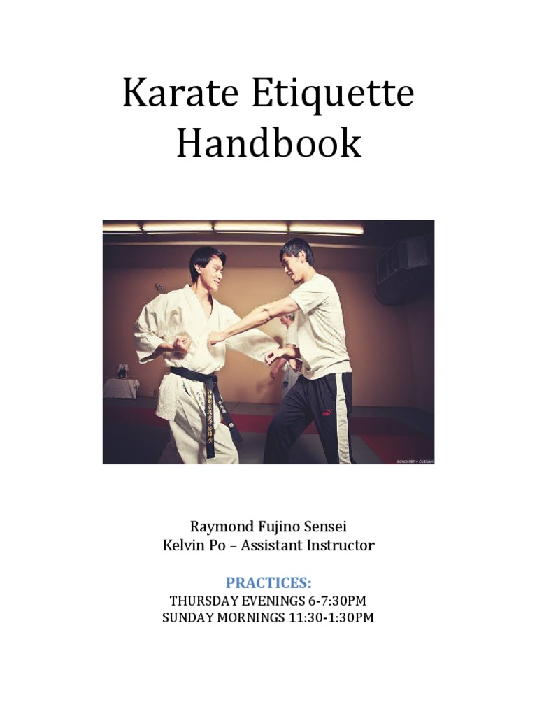 Karate Etiquette Handbook | PDF | Karate | Gendai Budo