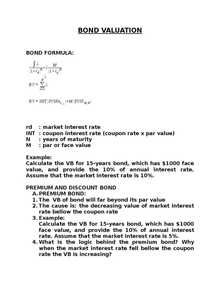 Bond Formula | Bonds (Finance) | Yield (Finance)