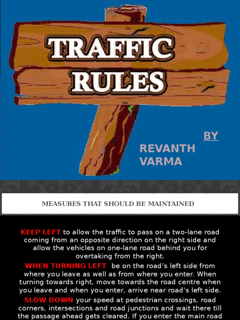 Traffic Rules | PDF