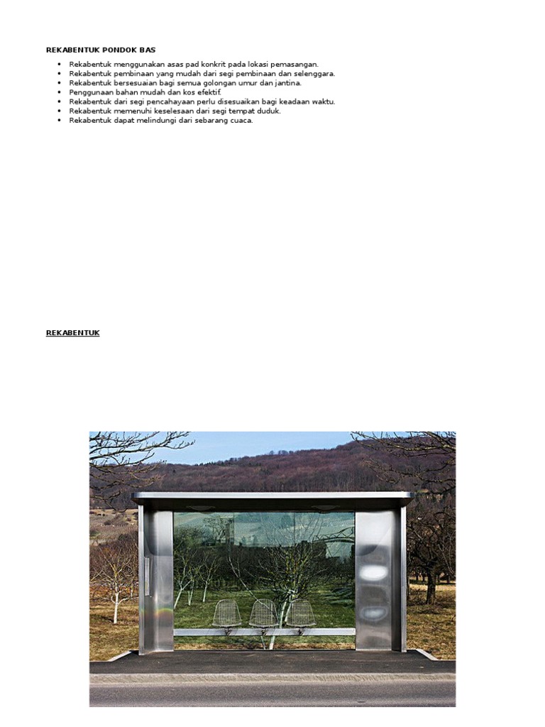 Rekabentuk Pondok Bas | PDF