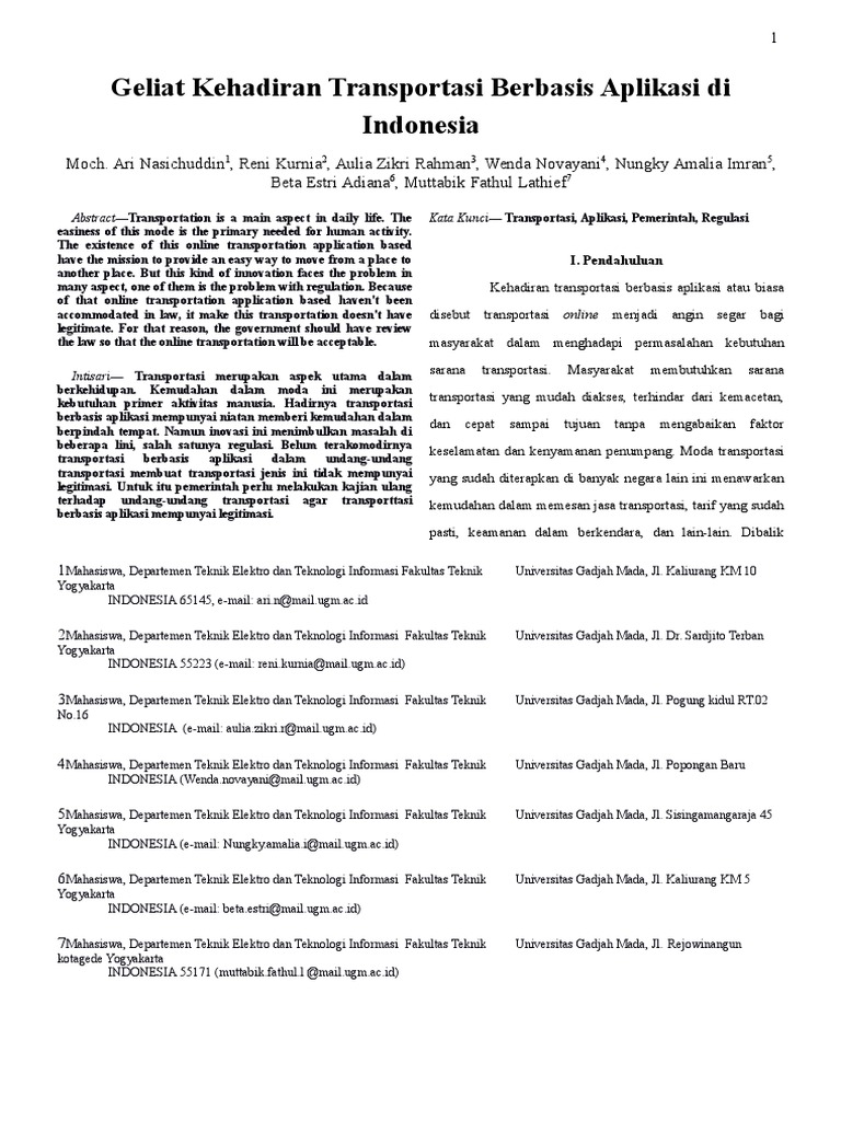 Paper 1 Online Transportation | PDF