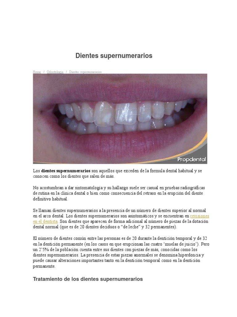 Dientes Supernumerarios | PDF | Diente humano | Odontología
