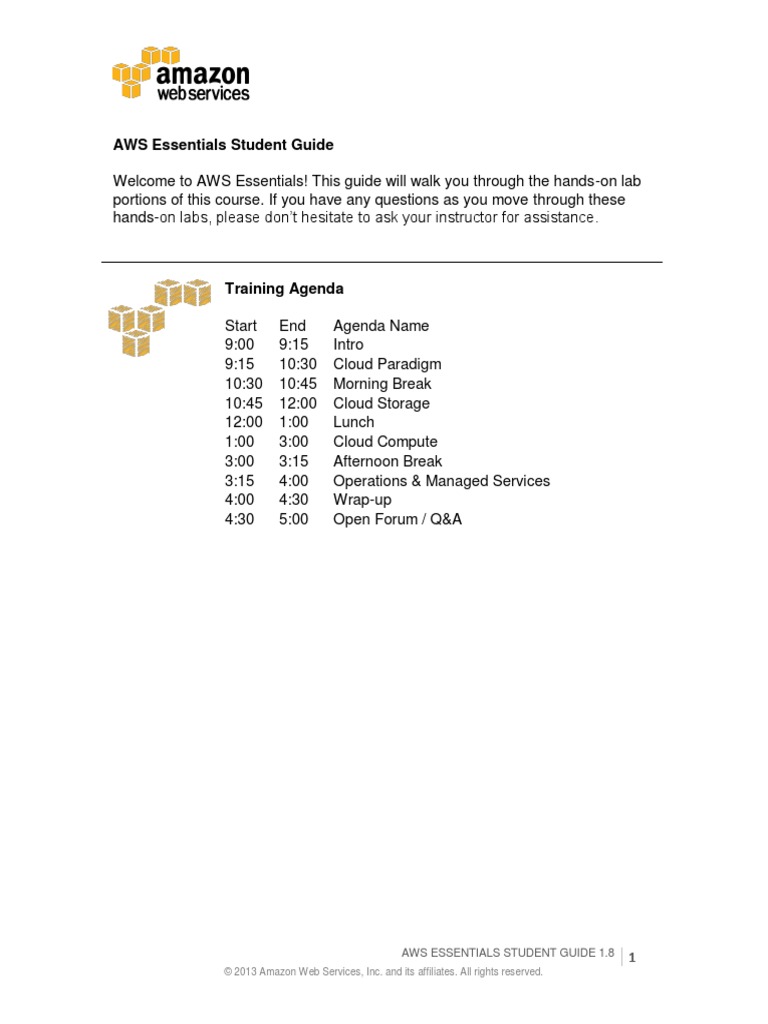 AWS+Essentials+Student+Guide+Print+Out+V1 8 | PDF | Cloud Computing ...