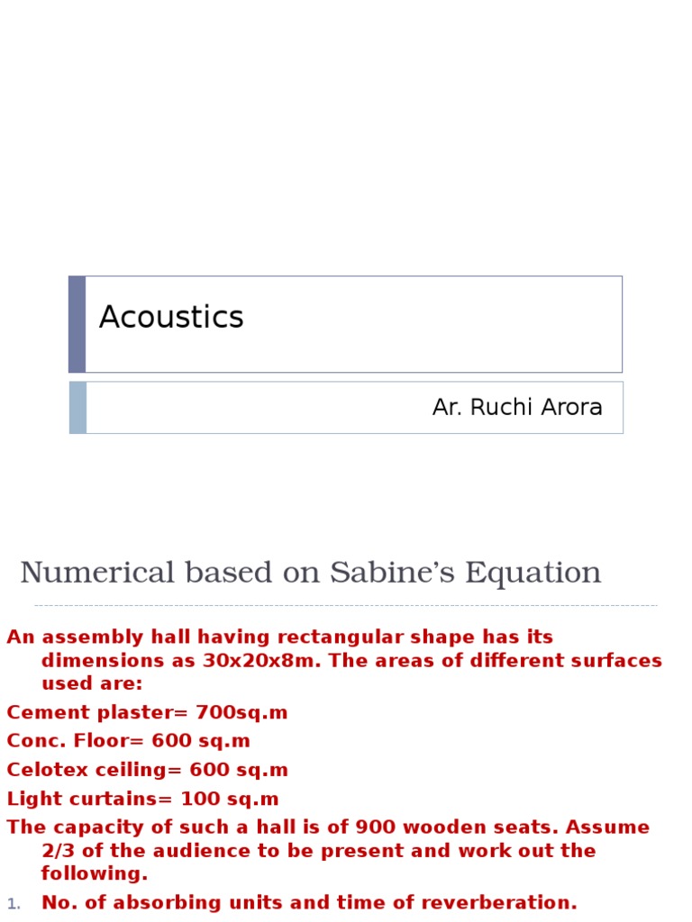 Sabine Formula Numerical | PDF | Home & Garden
