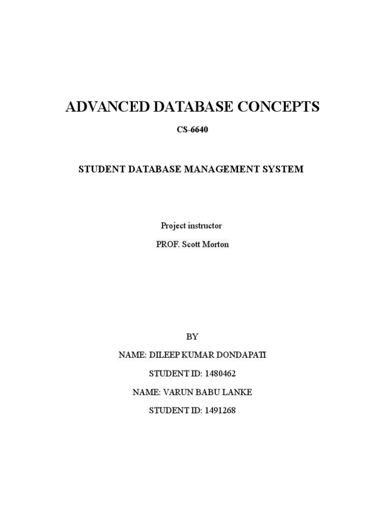 Advance Database Concepts | PDF | Databases | Information Management