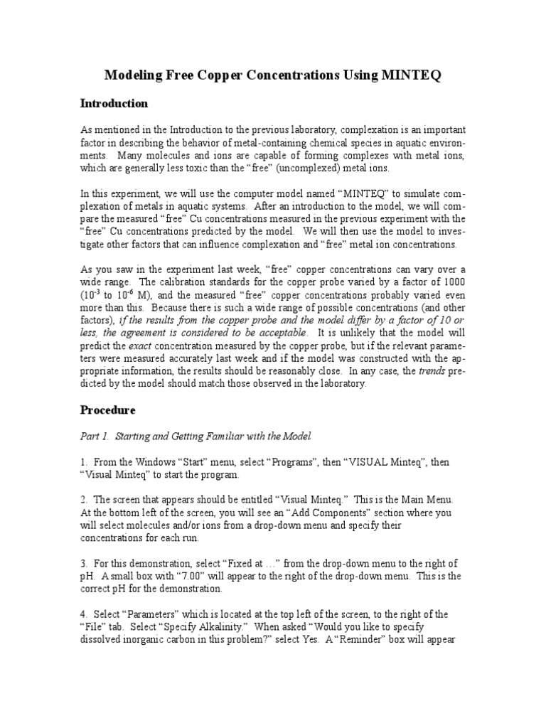 Free Copper Modeling | PDF | Ph | Coordination Complex