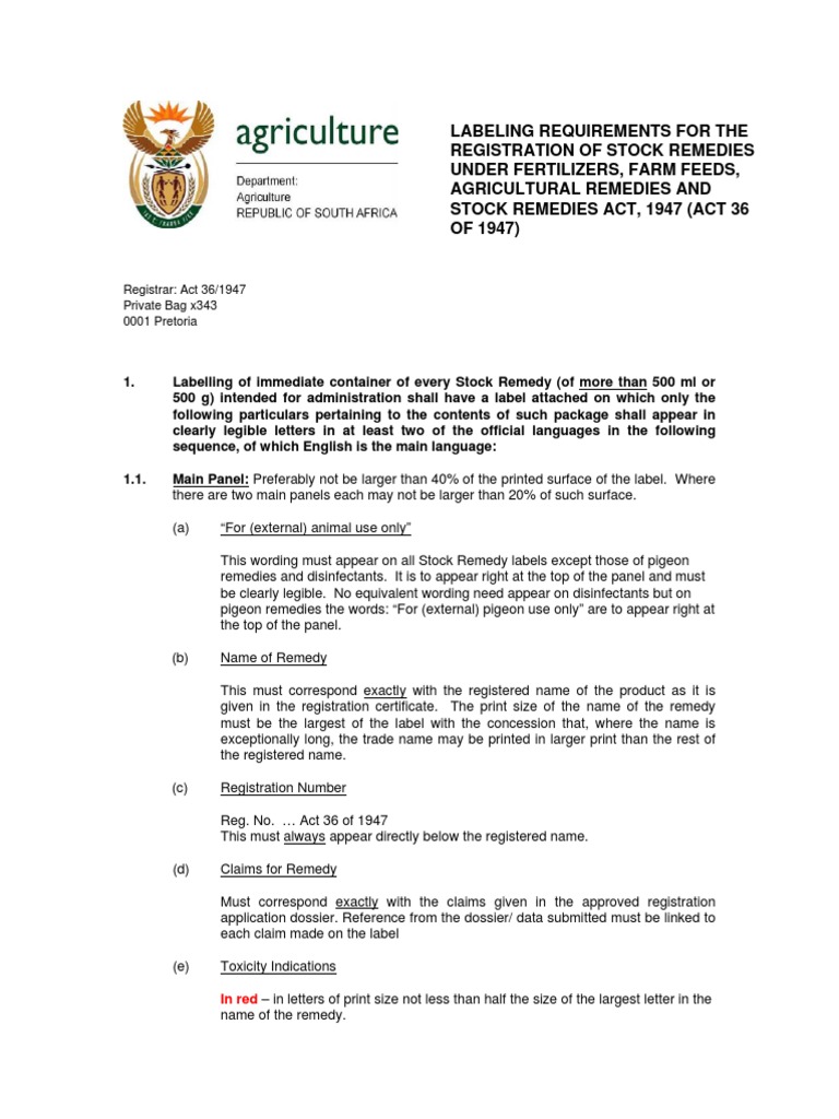 Label Req | PDF | Veterinary Physician | Poison